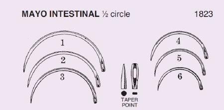 Anchor - Suture Needle 1/2 Circle Taper Point Needle Mayo Intestinal T ...