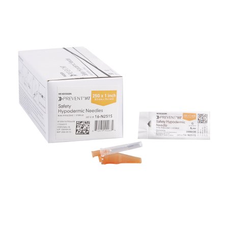 McKesson Prevent HT - Hypodermic Needle Hinged Safety Needle 25 Gauge ...