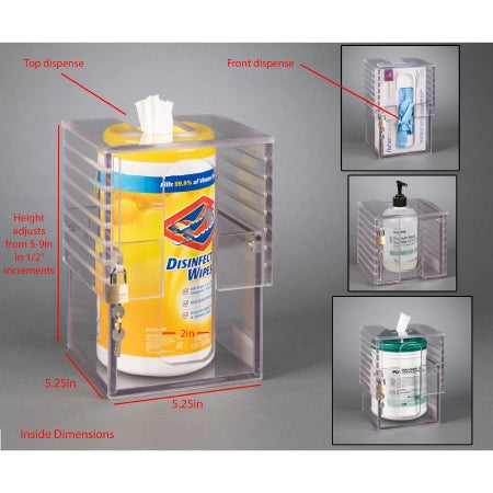Poltex - Lockable Wipe Tub Holder Clear Acrylic Manual Wipe Canister ...
