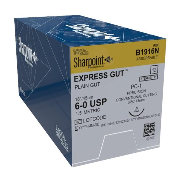 Look/Div Surgical Specialties Suture 6-0 Plain Gut Pc-1 Sharpoint Plus ...
