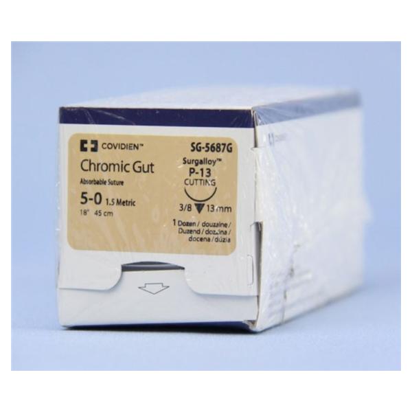 Medtronic MITG-Covidien Suture 5-0 Chromic Gut P-13 Surgigut Undyed 18 ...