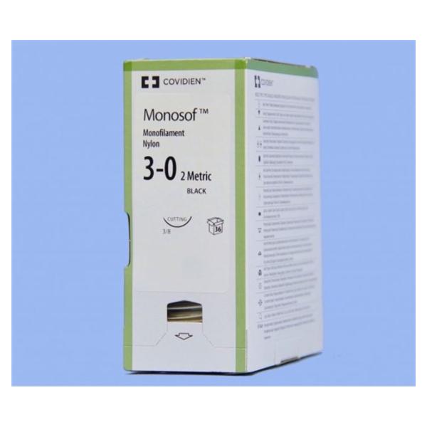 Medtronic MITG-Covidien Suture 3-0 Nylon P-12 Monosof Black 18" Monofi ...
