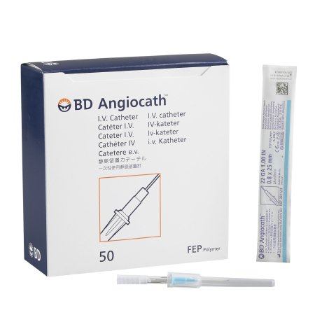 Angiocath - Peripheral IV Catheter 22 Gauge 1 Inch Without Safety - 38 ...