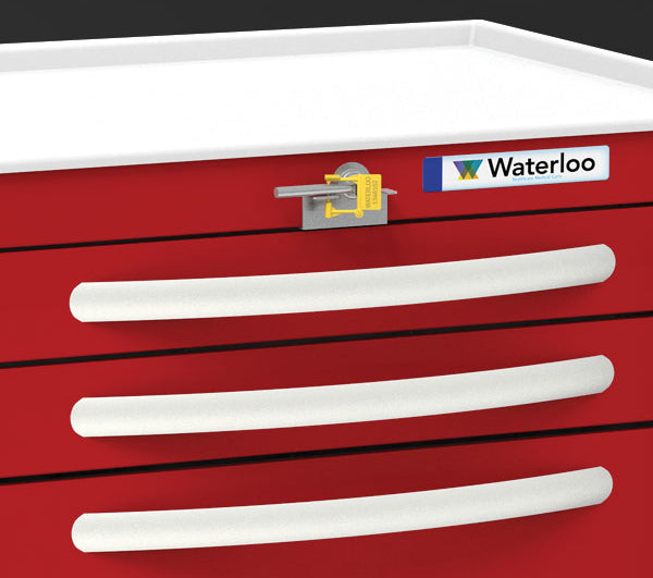 Waterloo Healthcare Medical 5Drawer Aluminum Emergency Cart Lever Lock ...