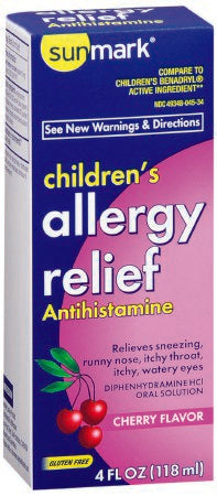 McKesson sunmark Children's Allergy Relief 12.5 mg / 5 mL Strength Liq ...