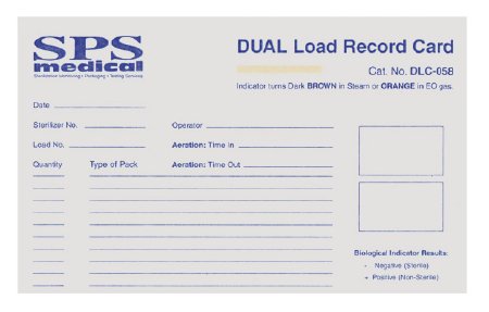 Dual - Sterilization Load Record Card Steam / EO Gas - DLC-058 ...