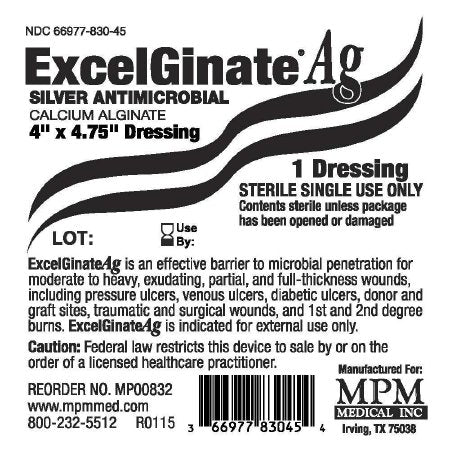 ExcelGinate AG - Silver Alginate Dressing 4 X 4-3/4 Inch Rectangle Ste ...