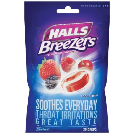 Halls Breezers - Sore Throat Relief 7 mg Strength Lozenge 25 per Bag ...