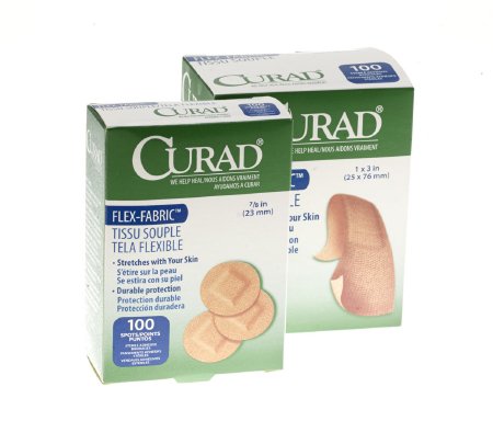 Curad Flex-Fabric - Adhesive Spot Bandage 7/8 Inch Fabric Round Tan St ...