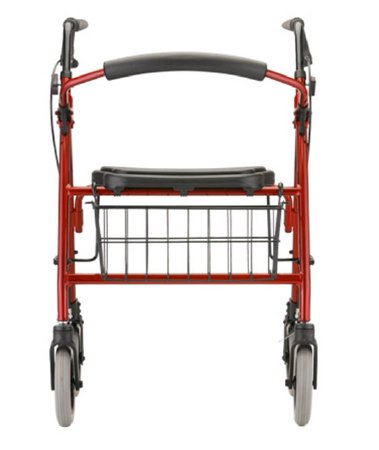 Nova Ortho-Med Mack Bariatric 4 Wheel Rollator Red Heavy Duty Aluminum ...