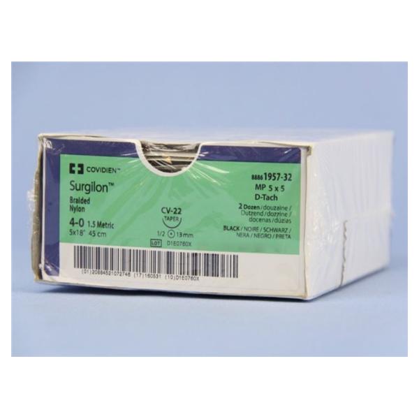 Medtronic MITG-Covidien Suture 4-0 Nylon Cv-22 Surgilon Black 18" Brai ...