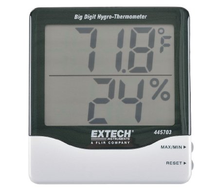 Extech Big Digit - Digital Thermometer / Hygrometer Fahrenheit / Celsi ...