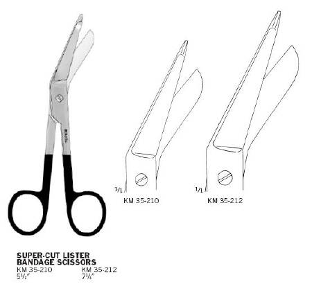 KMedic SuperCut - Bandage Scissors Lister 7-1/4 Inch Length Surgical G ...