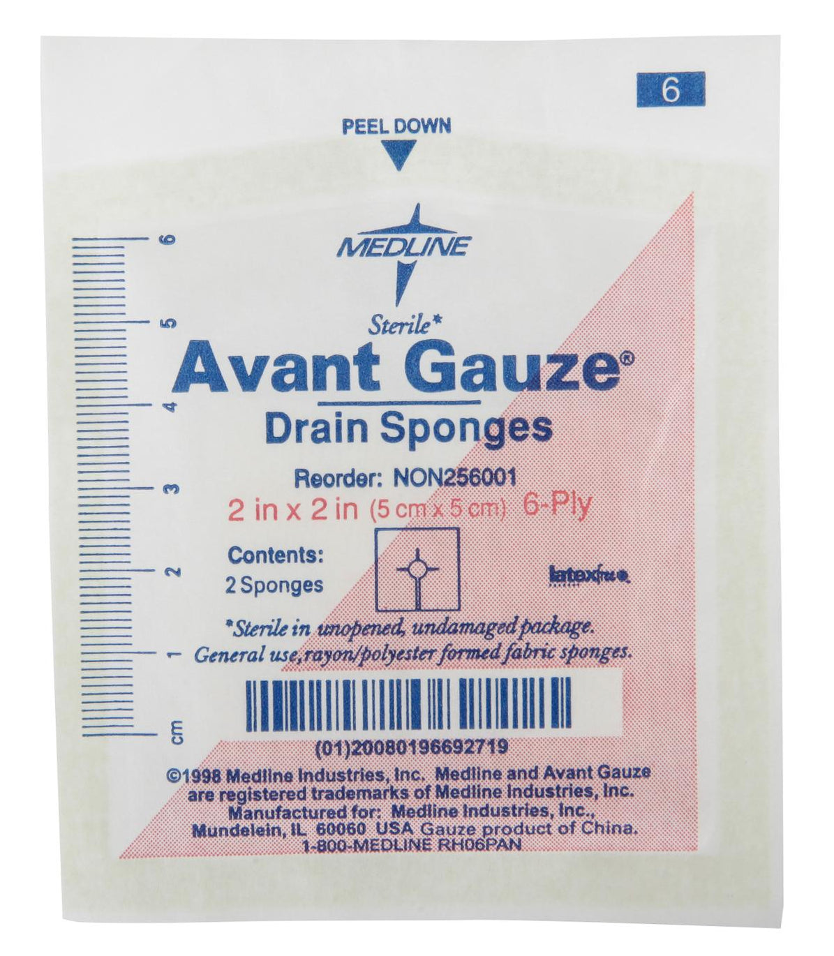 Medline Avant Sterile Nonwoven Gauze Drain Sponge | Drain Sponge ...