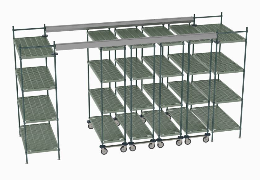 Metro Crash Metro Top-Track Overhead Track Shelving Complete Kit with ...